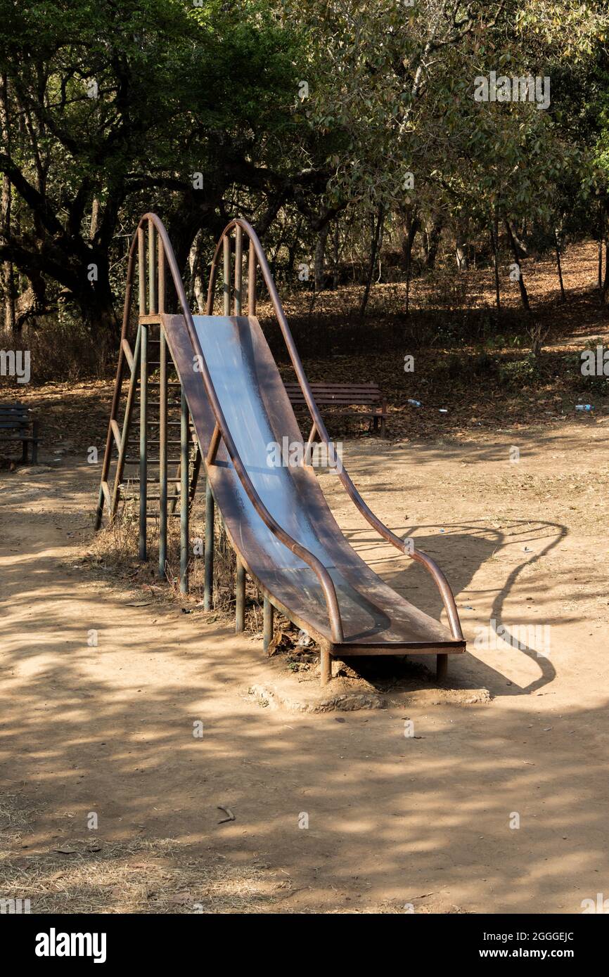 The slide located at Shreenagar, Tansen, Palpa, Nepal which is usually ...