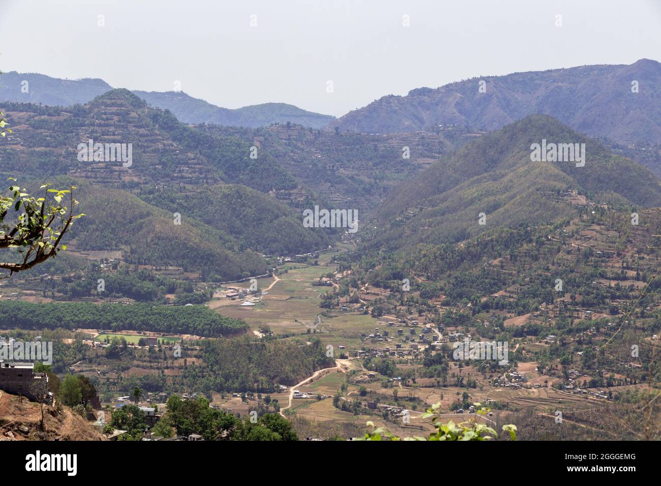 The scenic landscape view of Pravas, Palpa from the Shreenagar Hill of ...
