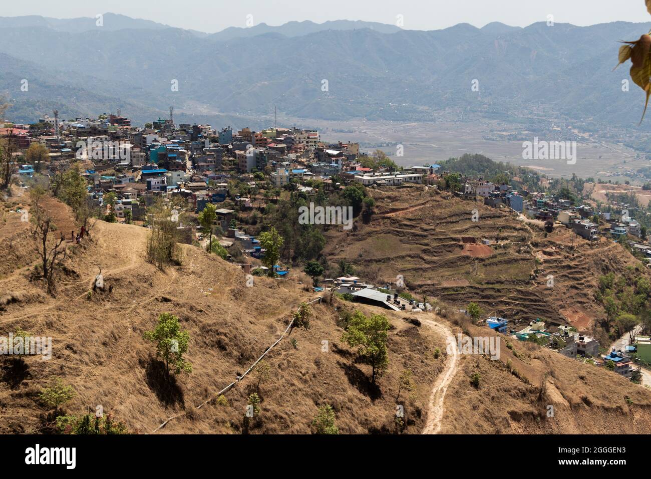 The scenic landscape view of Tansen and Madi Phat, Palpa from the ...