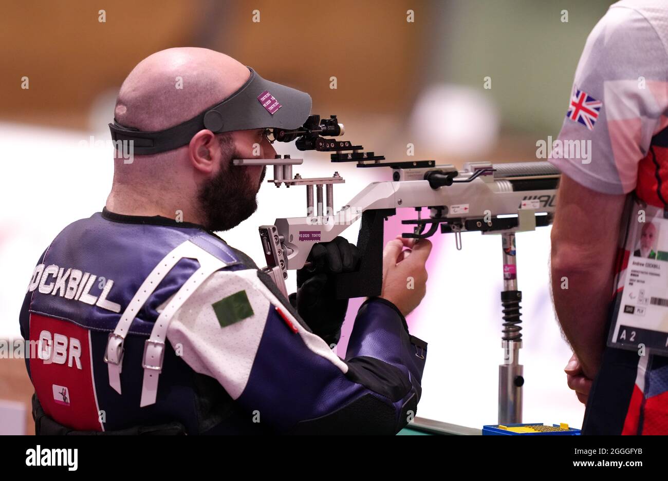 Great Britain's Ryan Cockbill in the Mixed 10m Air Rifle Prone SH2 ...