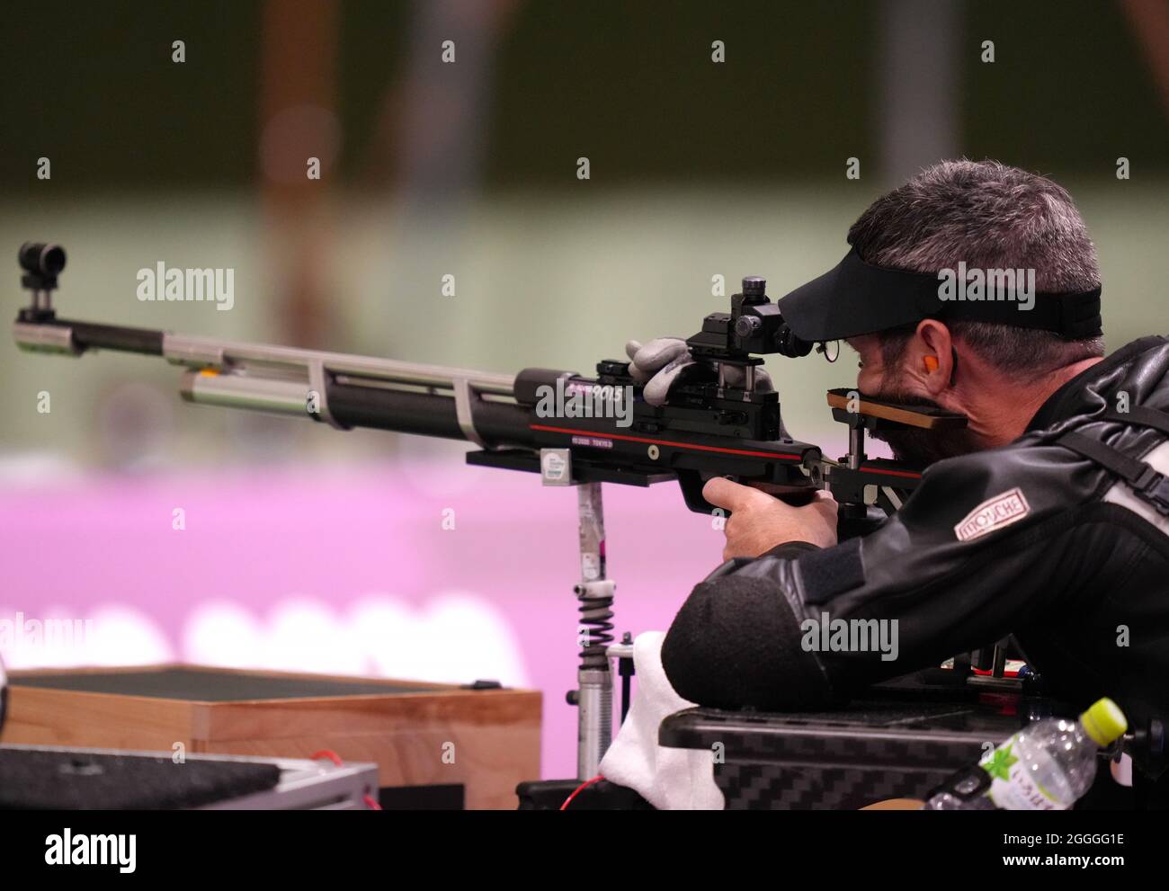 Great Britain's James Bevis in the Mixed 10m Air Rifle Prone SH2 ...