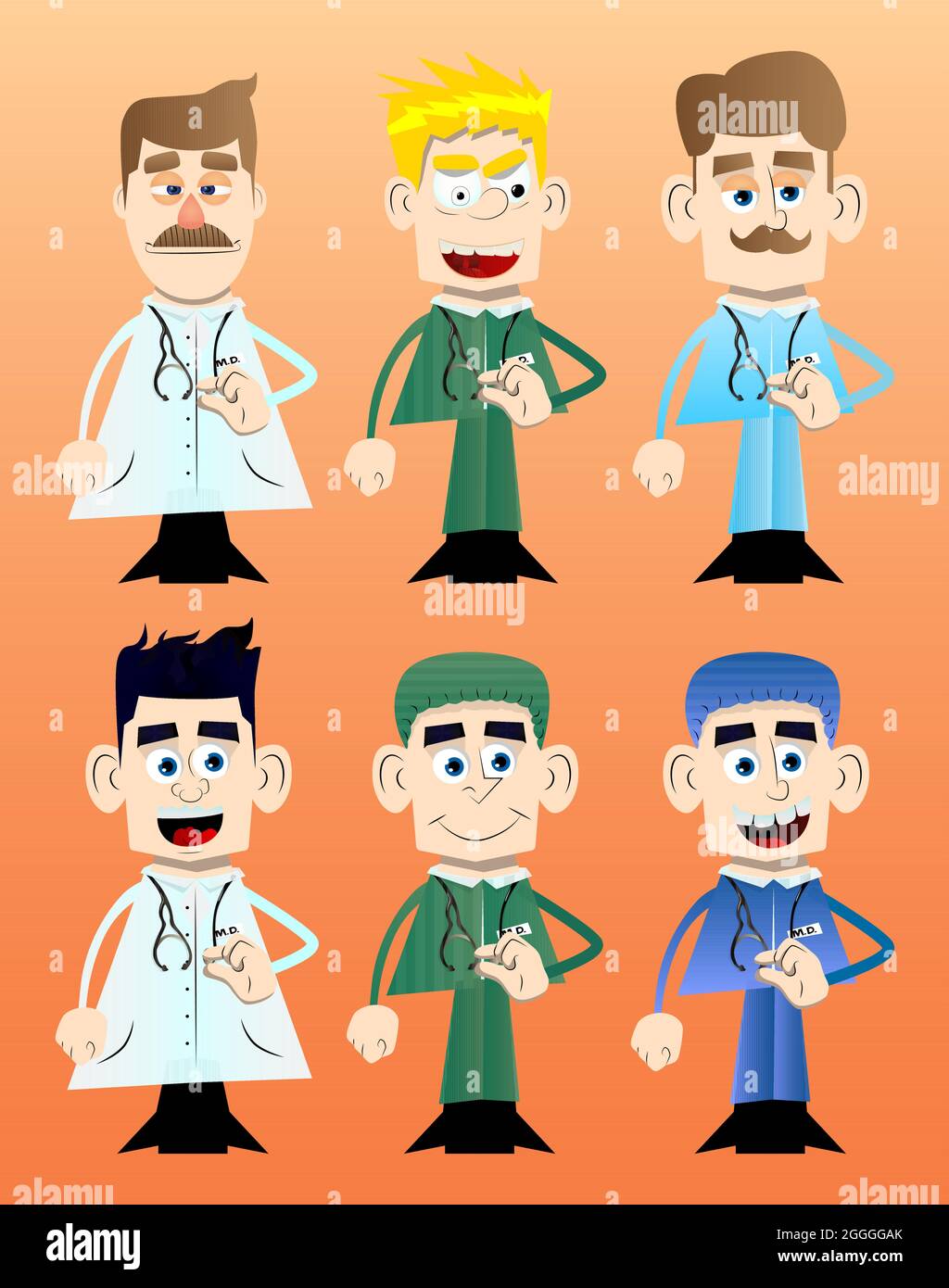 Funny cartoon doctor gesturing a small amount with hand. Vector ...