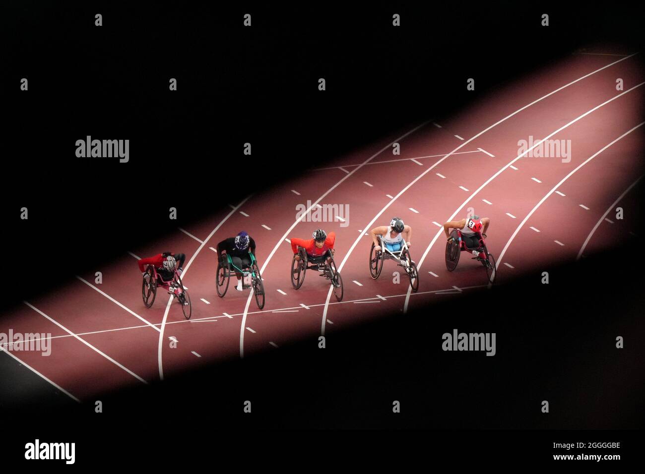 The starting line in the Women's 100m T54 heat 2 at Olympic Stadium ...