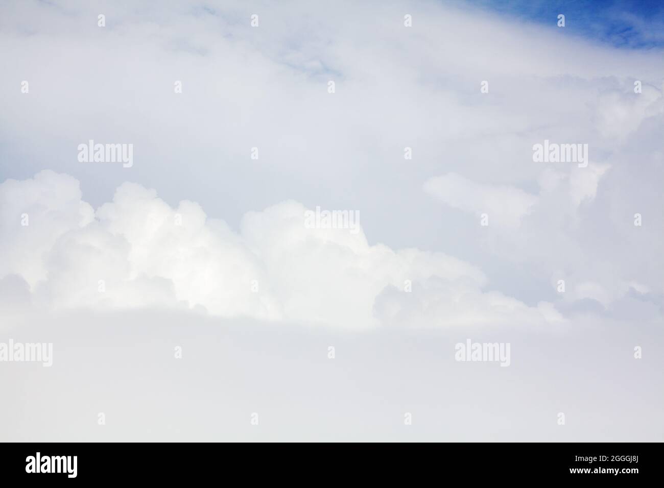 White cumulus clouds blue sky background closeup beautiful aerial ...