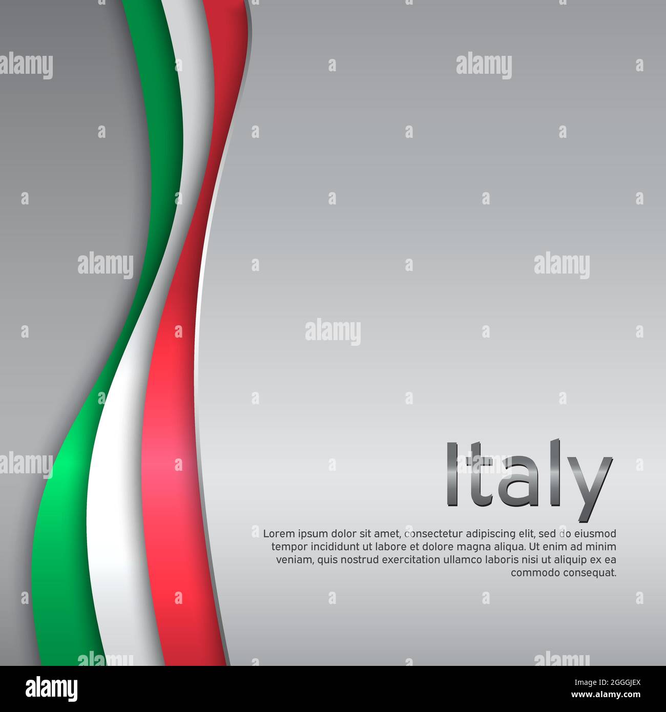 Abstract waving italy flag. Creative metal background in Italy flag ...