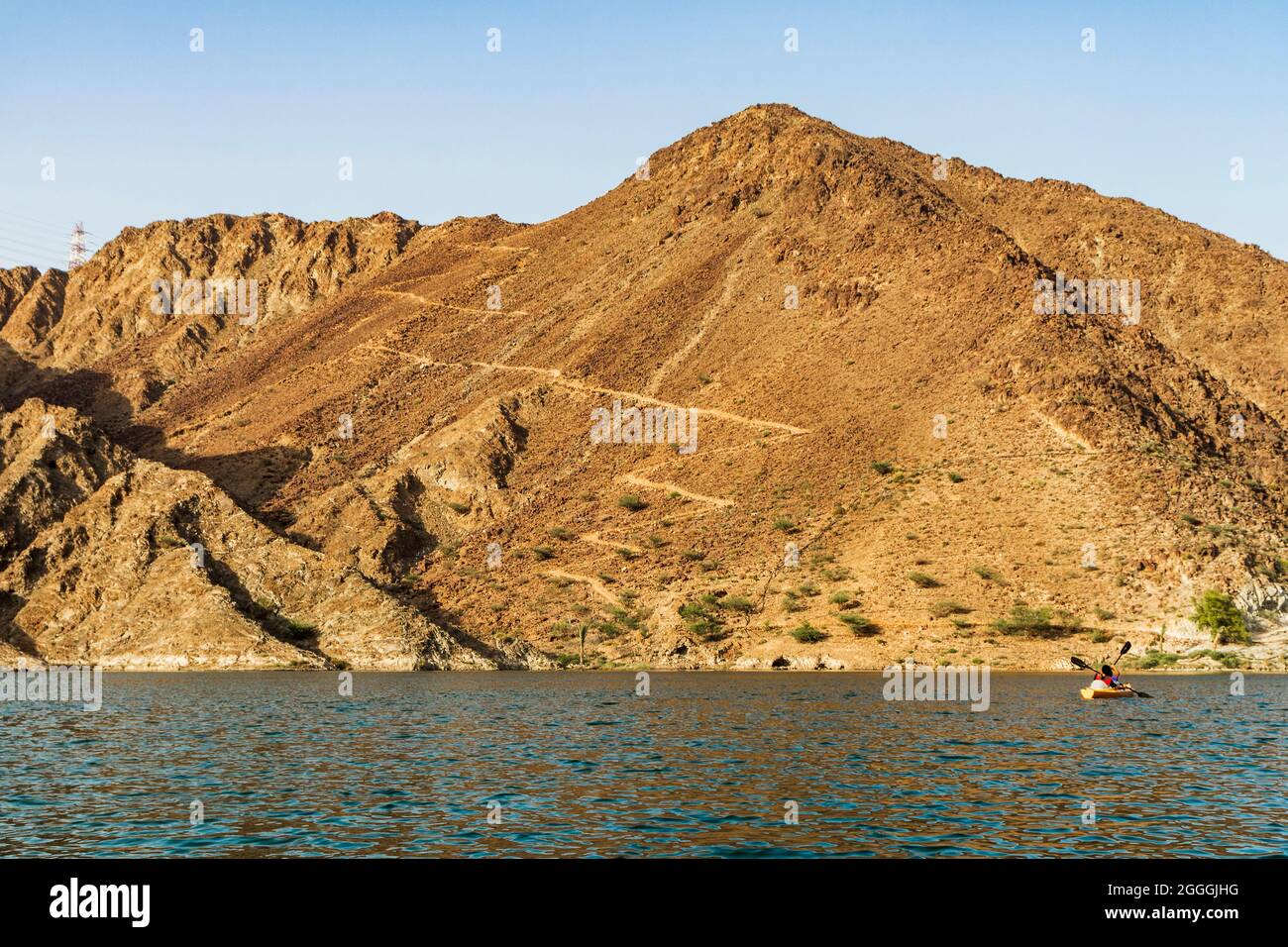 Mountains surrounding Al Al Rafisah Dam in Sharjah Emirate Stock Photo ...