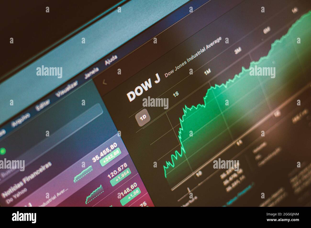 Brazil. 31st Aug, 2021. In this photo illustration the Dow Jones ...