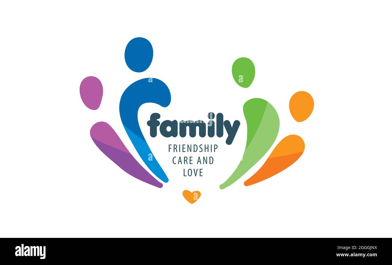 Drawn abstract family logo on a white background Stock Vector Image ...