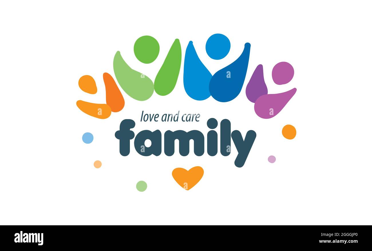 Drawn abstract family logo on a white background Stock Vector Image ...