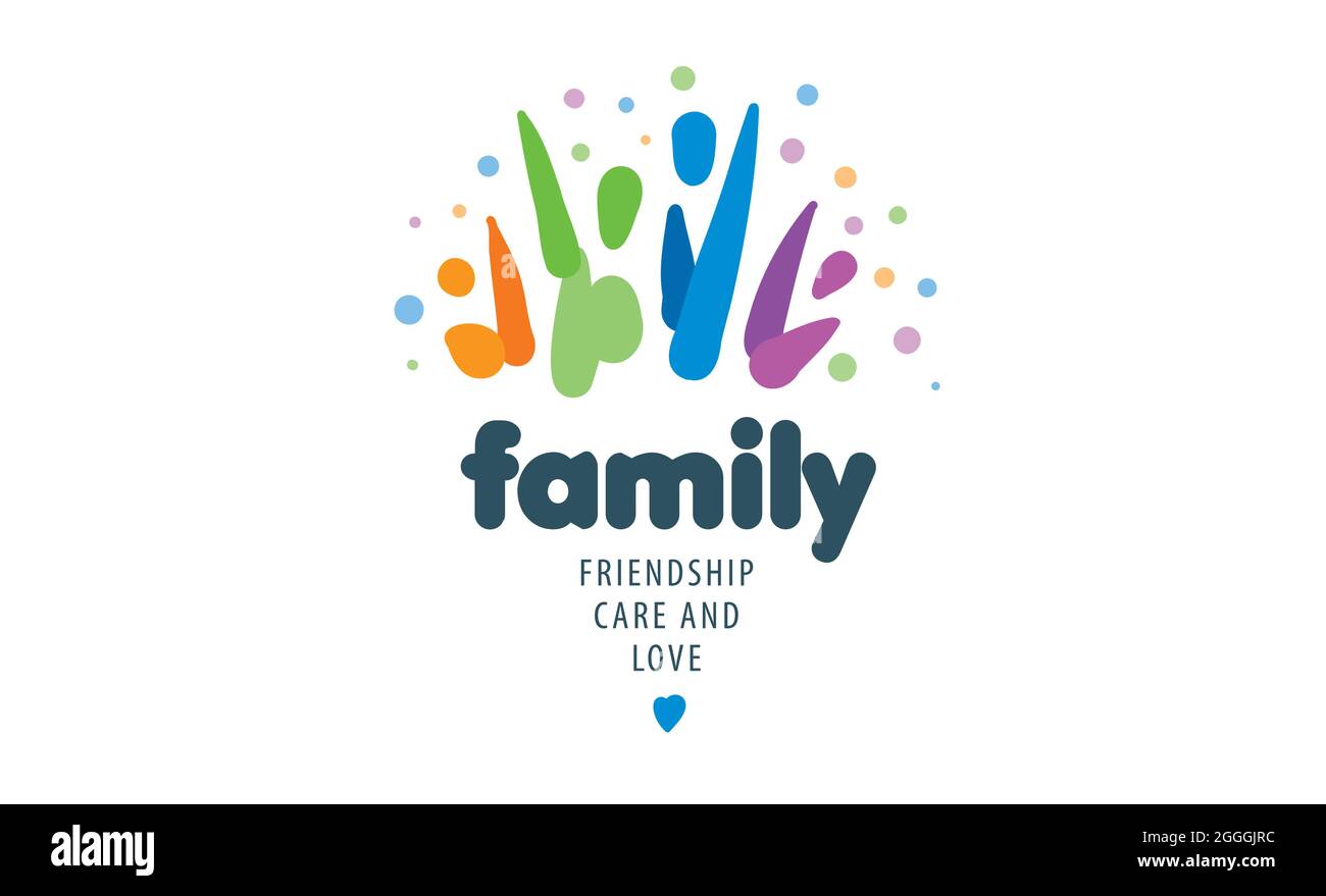 Drawn abstract family logo on a white background Stock Vector Image ...