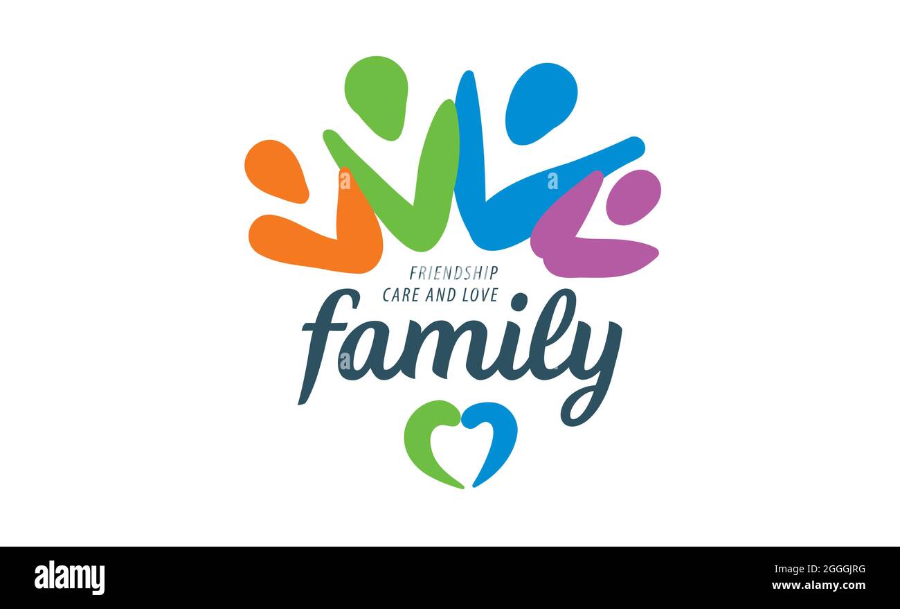 Drawn abstract family logo on a white background Stock Vector Image ...