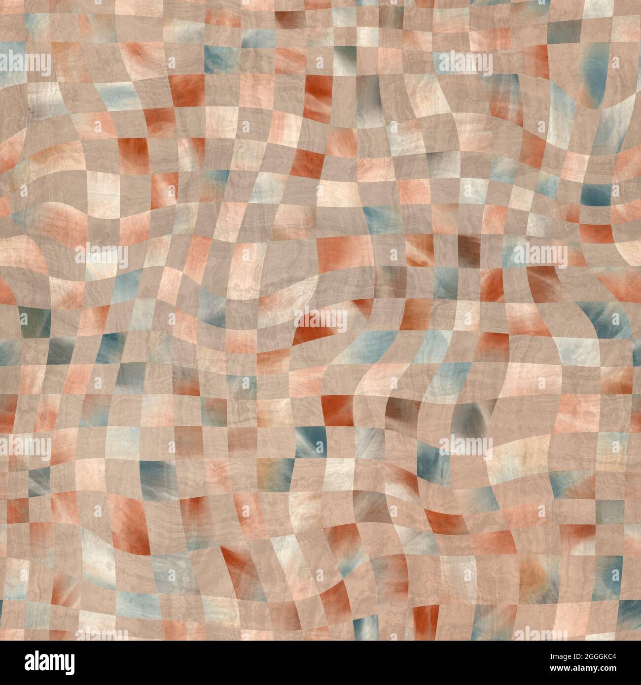 Seamless abstract wavy distorted check pattern for print Stock Photo ...