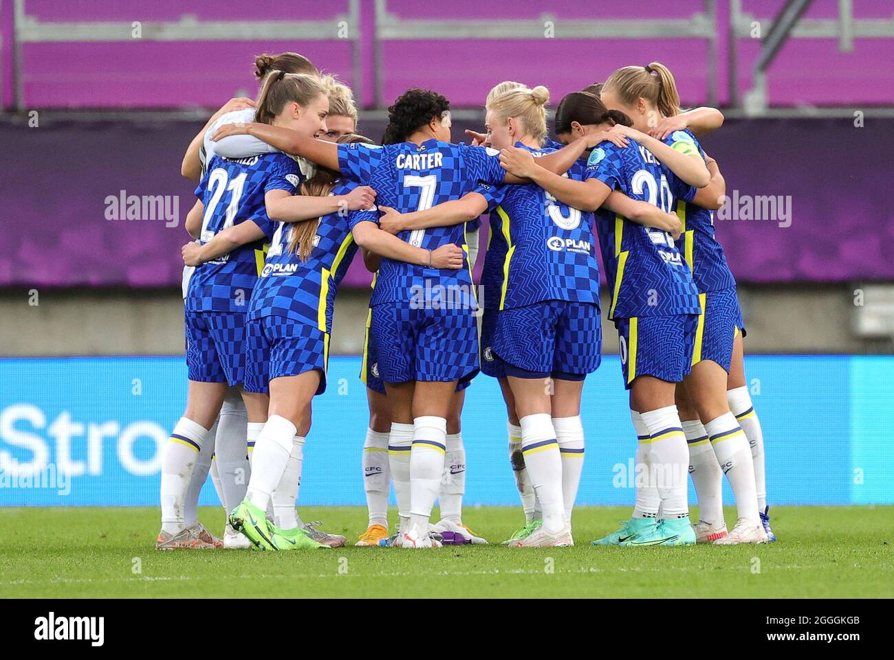 File photo dated 16-05-2021 of Chelsea players during a huddle prior to ...