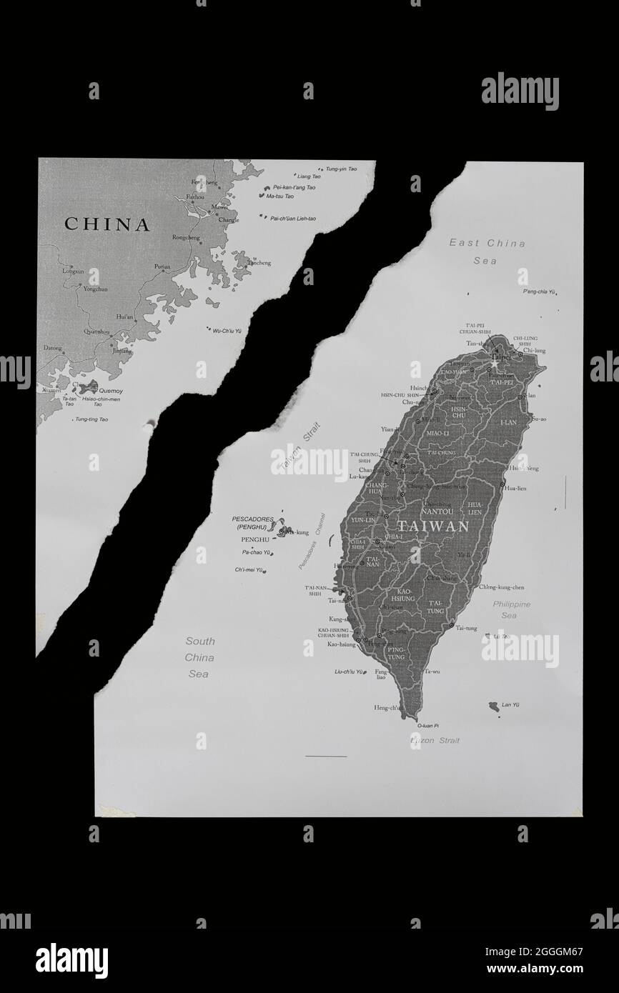 a map showing the rift between China and Taiwan Stock Photo - Alamy