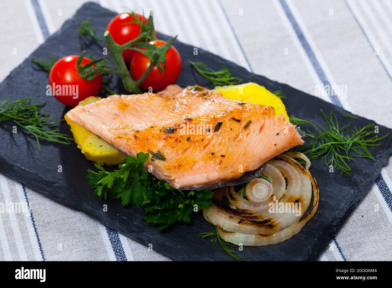Delicious fried trout fillet Stock Photo - Alamy