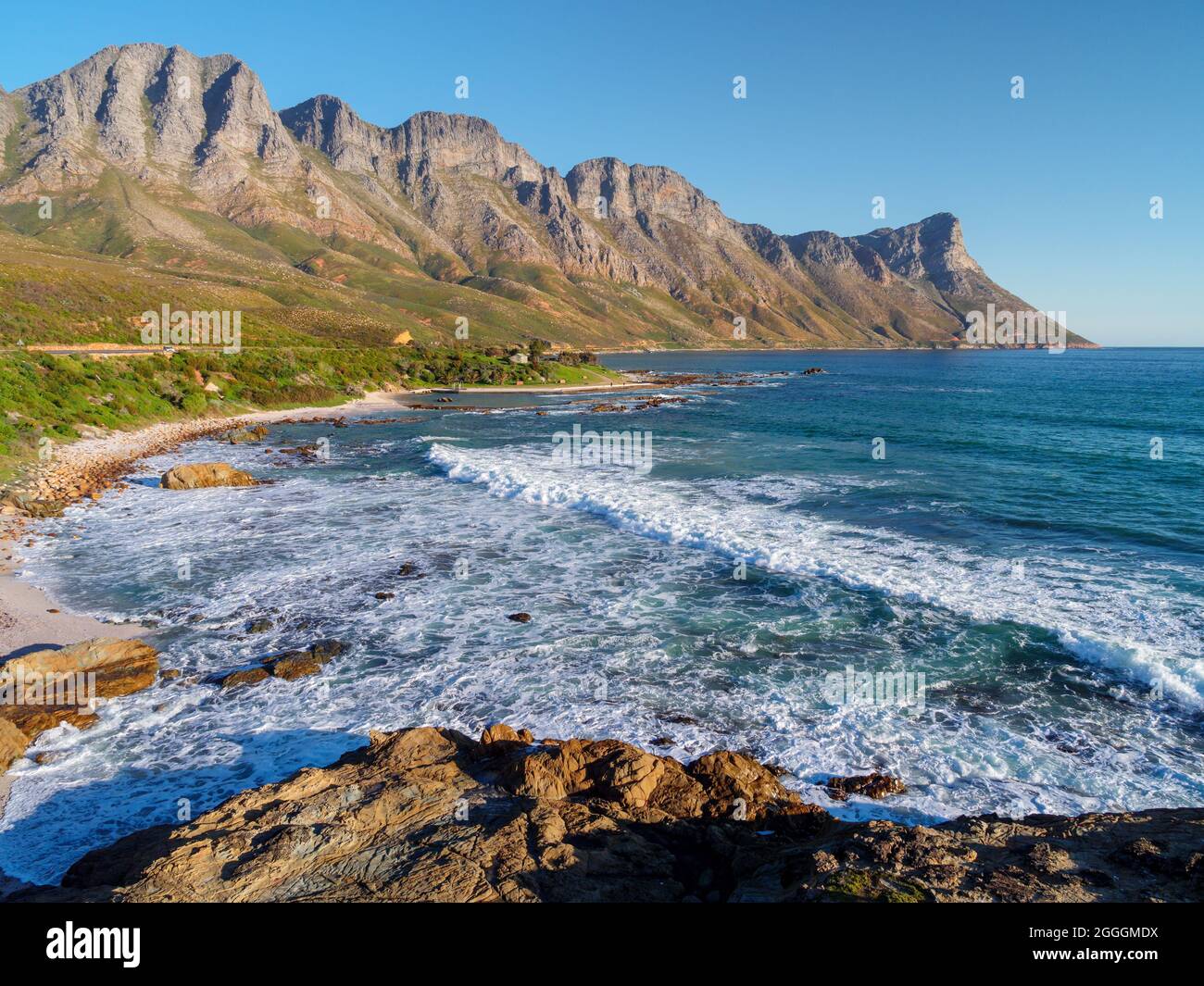 View of the Kogelberg Mountains along Clarence Drive between Gordon's ...