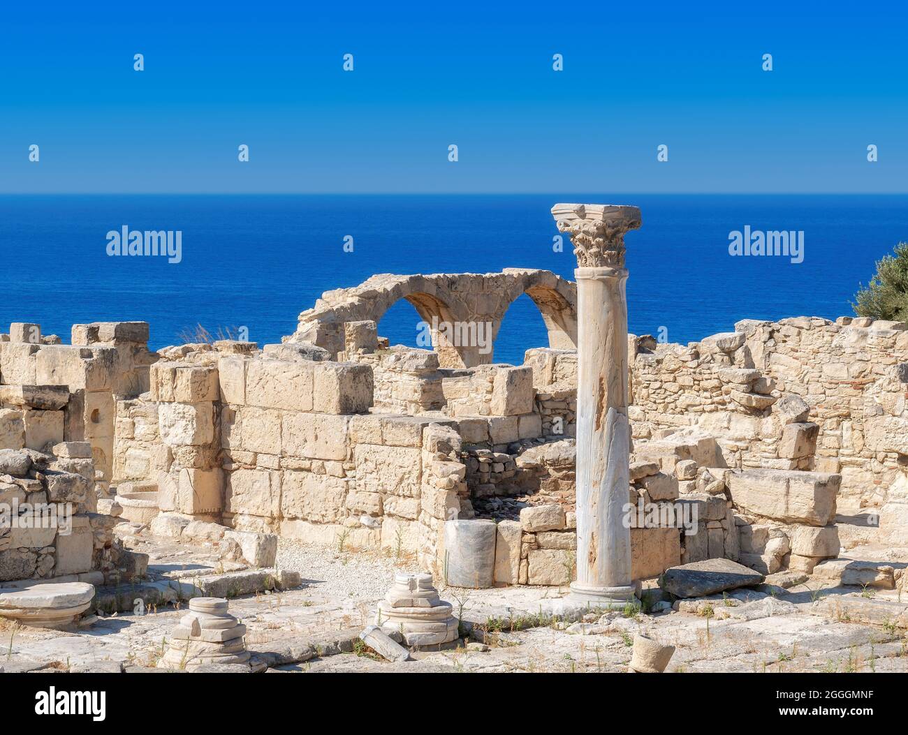 Ruins of ancient Kourion Greek town, Limassol District. Cyprus Stock ...