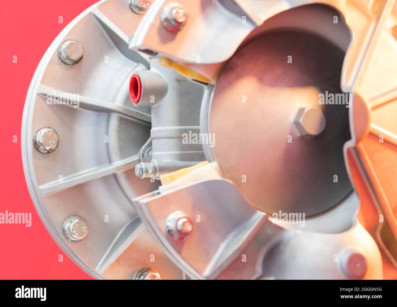 Cross section of diaphragm pump ; industrial manufacturing equipment ...