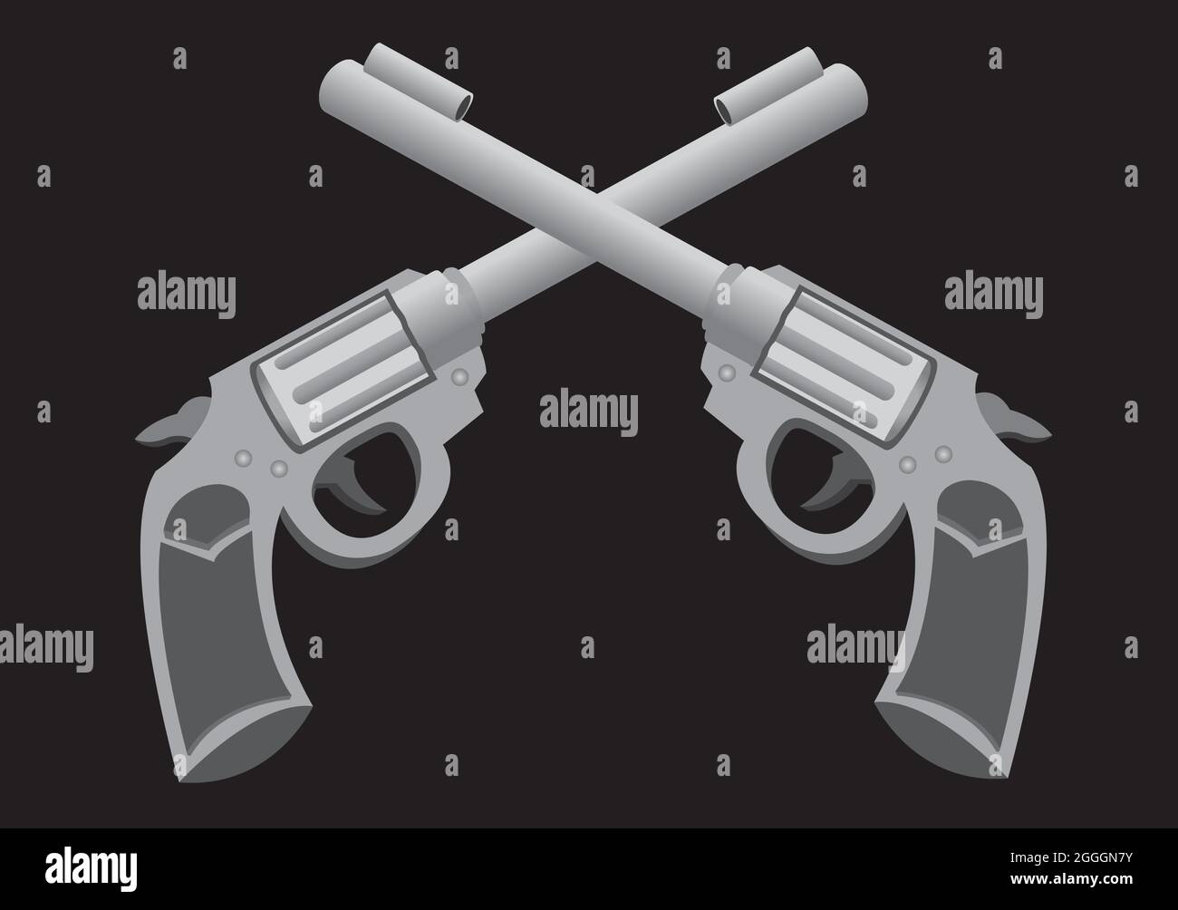 Crossed Western Pistols Clipart