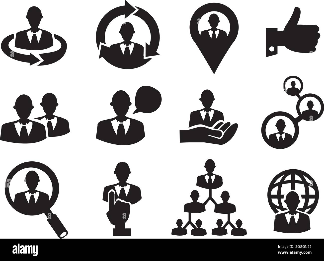 Vector illustration of business man icon set for human resource Stock ...