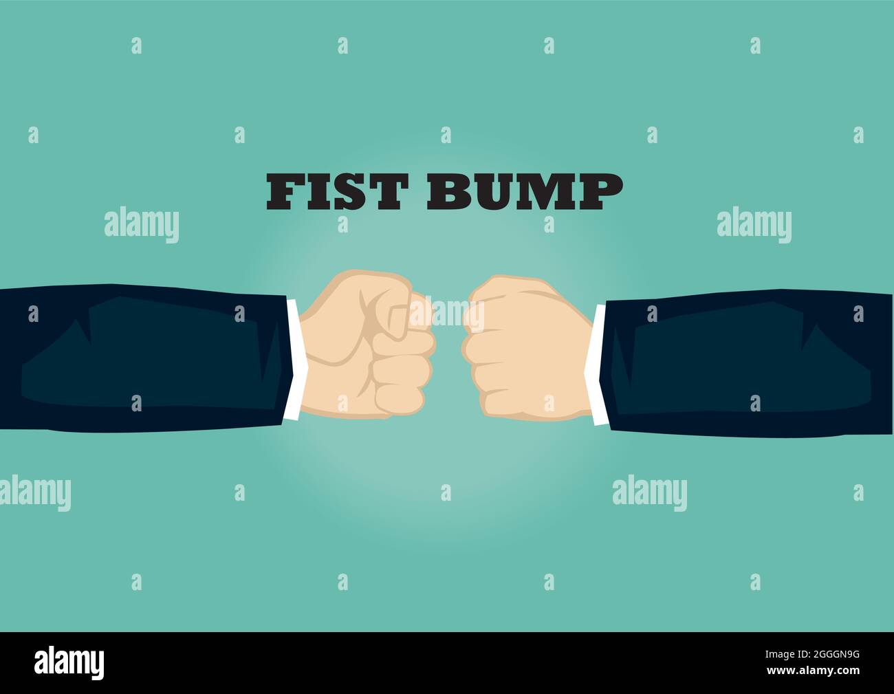 Hands From Two Sides With Clenched Fists Bumping Vector Cartoon