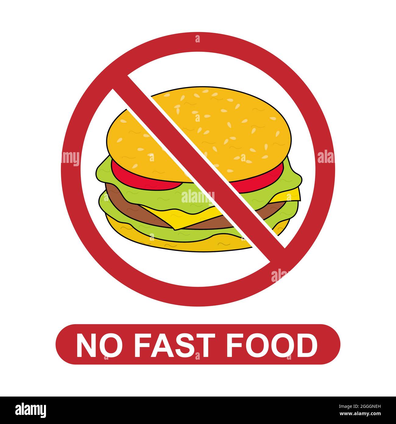 no fast food. The alcohol is prohibited sign. Vector illustration for ...