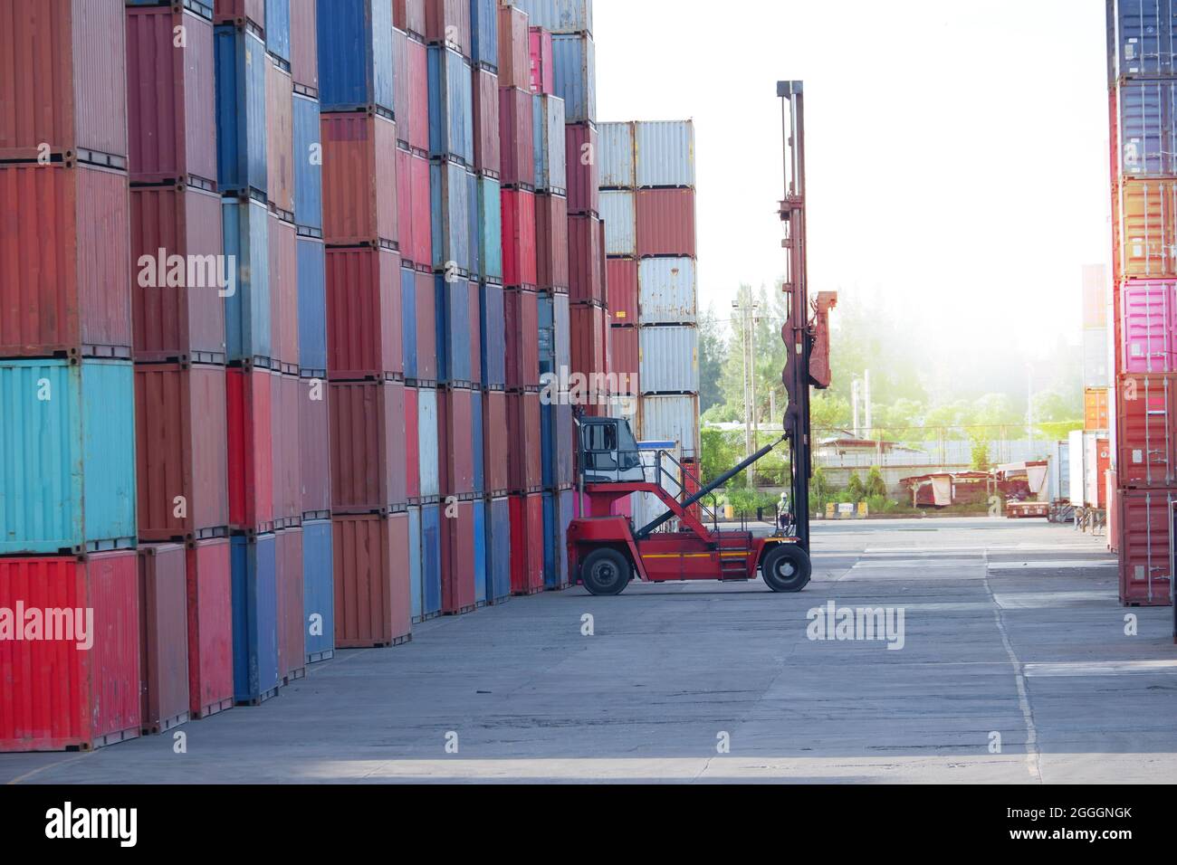 Container Lifting Tools in Container Yards Stock Photo - Alamy