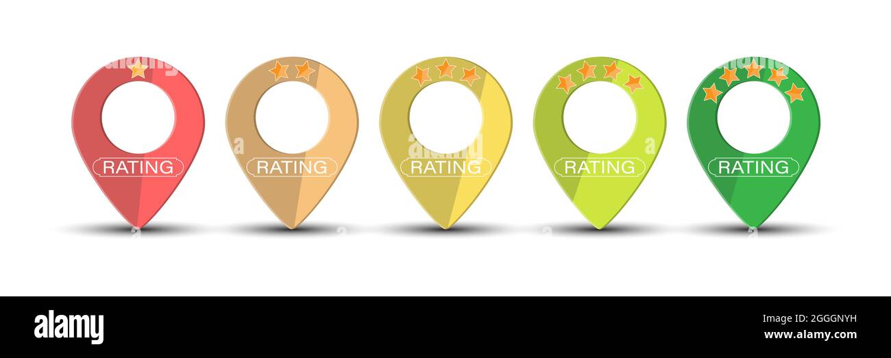 set of colored dots for a map with a rating. Flat style Stock Vector ...