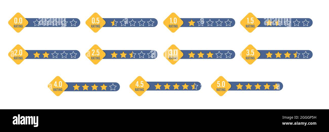 set of rating icons for websites, applications and marketing. Flat ...