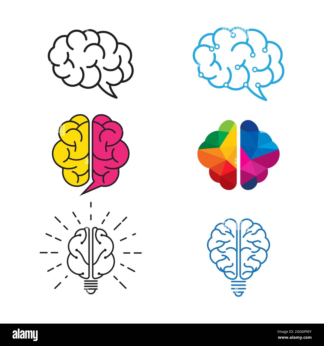Health Brain vector illustration icon template design Stock Photo - Alamy