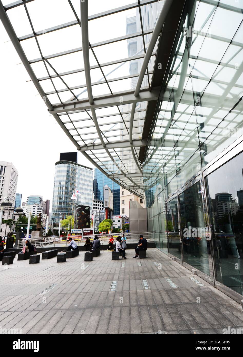 The entrance of the Korean post building in Seoul, South Korea Stock ...