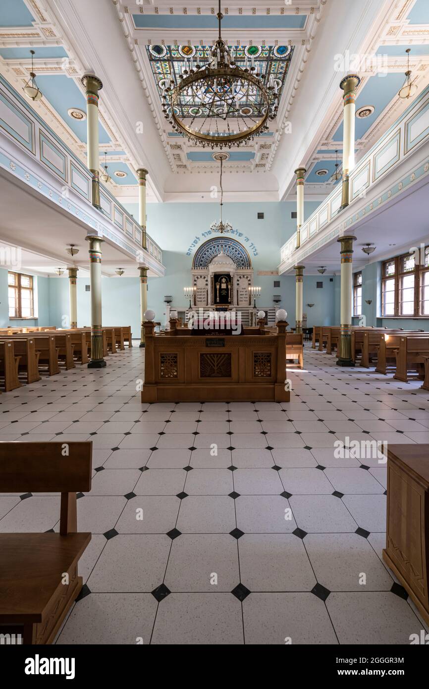 Riga, Latvia. 22 August 2021. Interior view of the synagogue in the ...