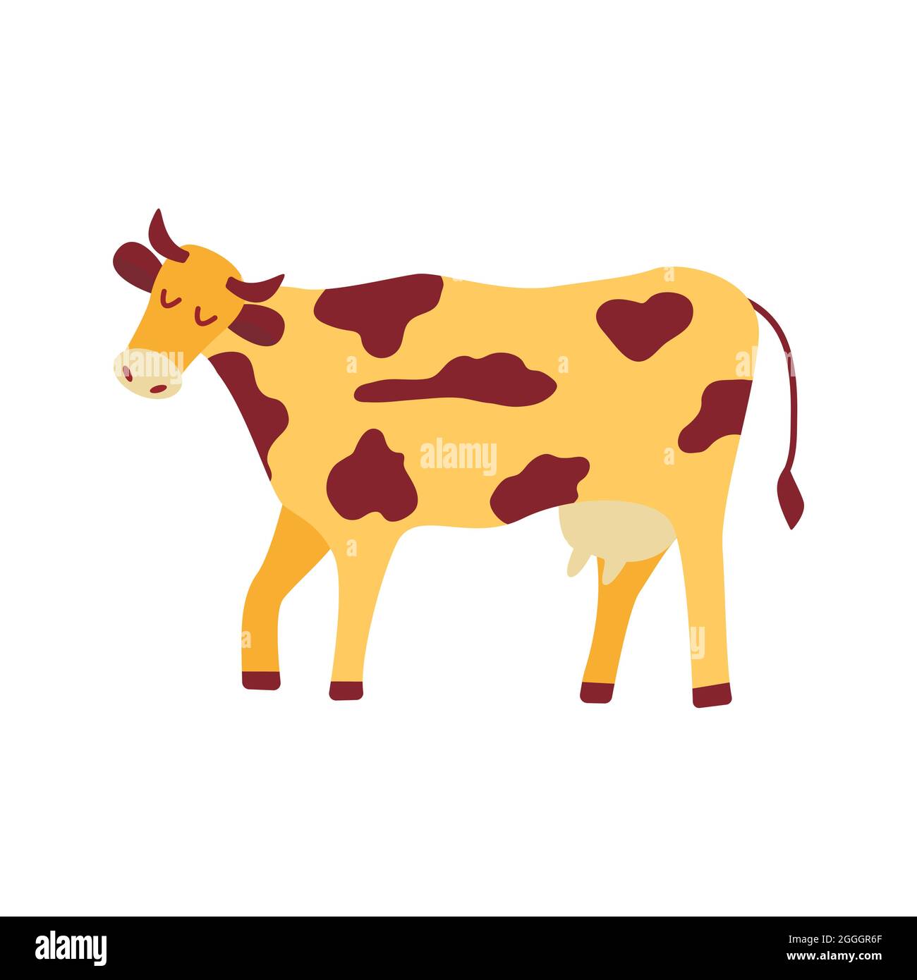 Cute cow walk. Household, farming. Large animal, dairy farm, cattle ...