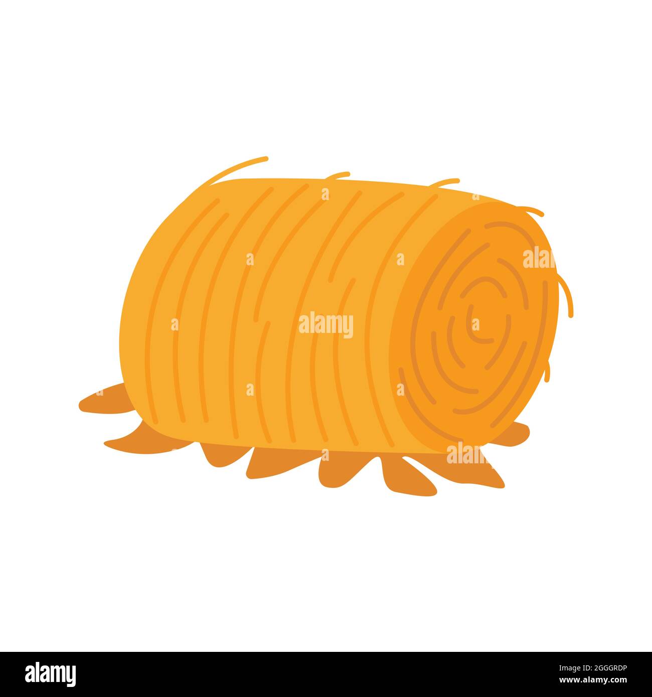 Dry haystack, roll. Vector hand drawn colorful illustration isolated ...