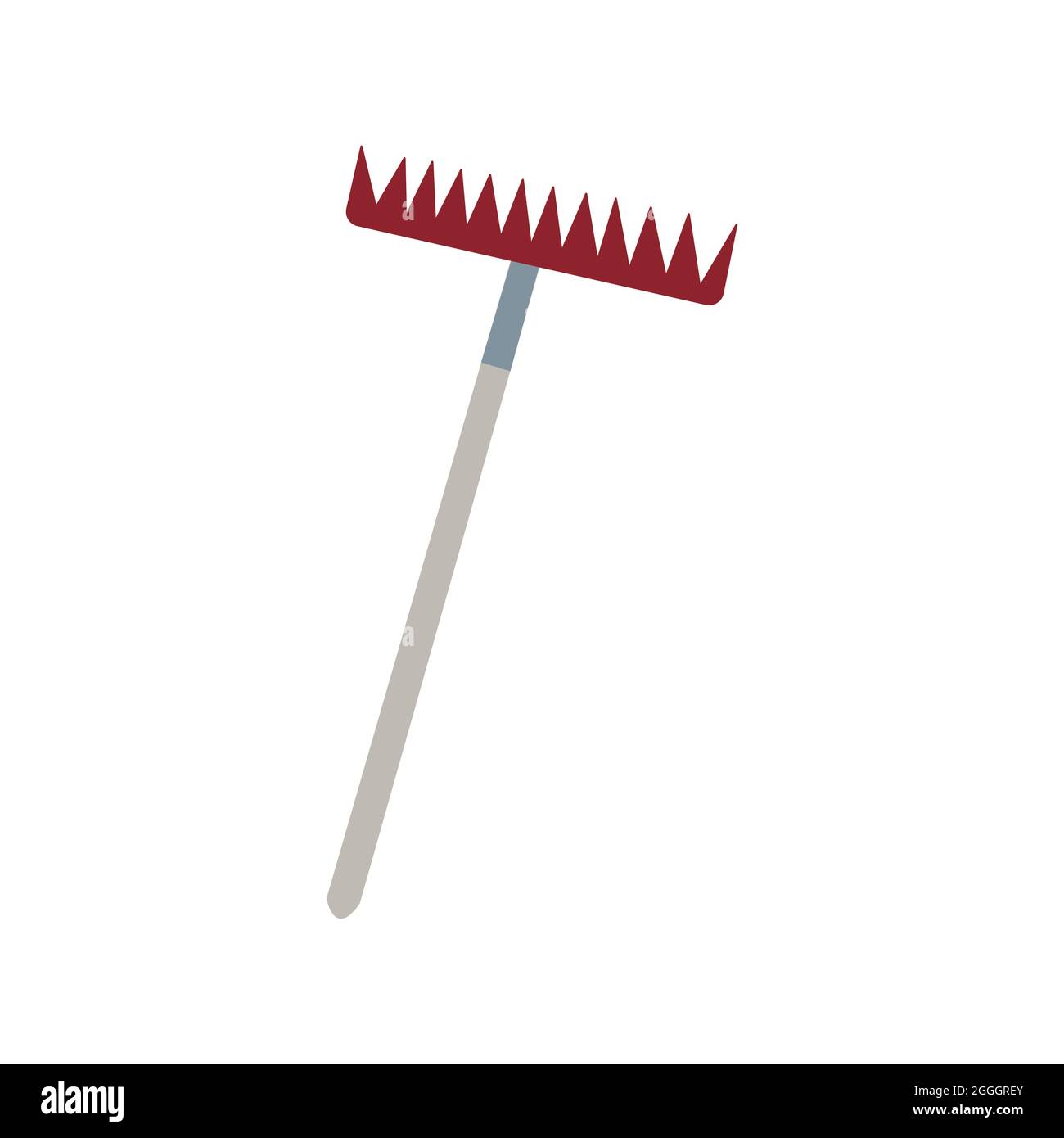 Rake. Household tool. Colorful vector isolated illustration hand drawn ...
