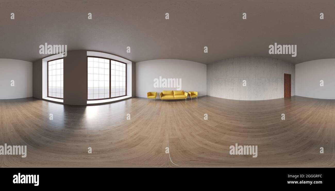 spherical panorama of a modern residential interior, cg render, 3D ...