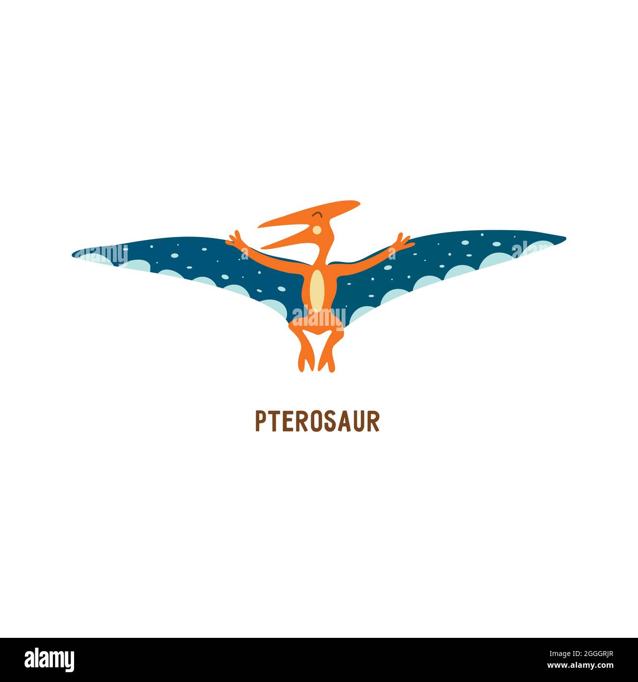 Pterosaur. Flying archosaurus pterodactyl, extinct ancient winged ...