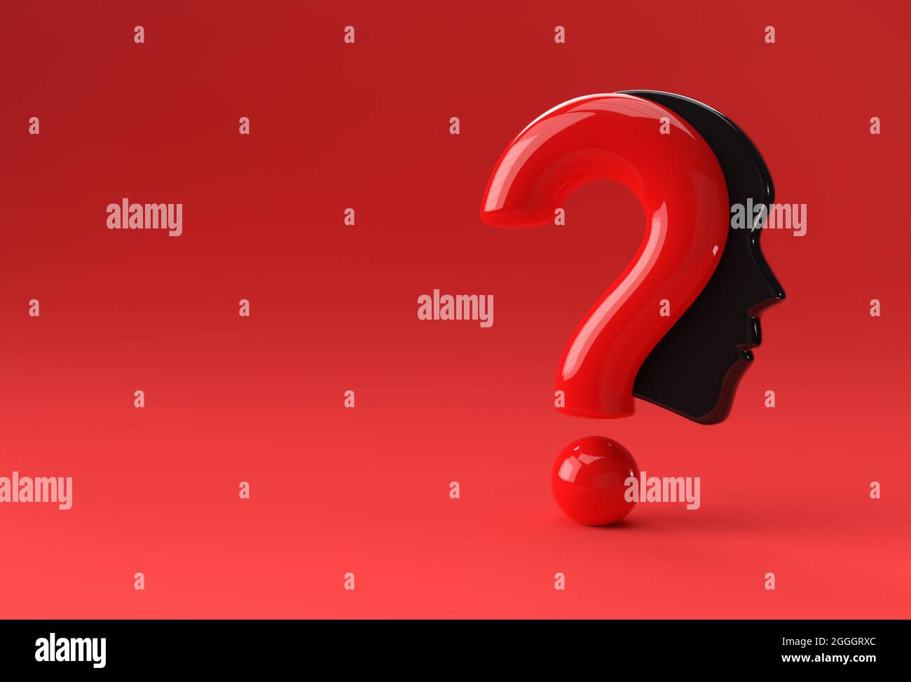 3d Render Question Mark with Human Face Icon illustration Design ...