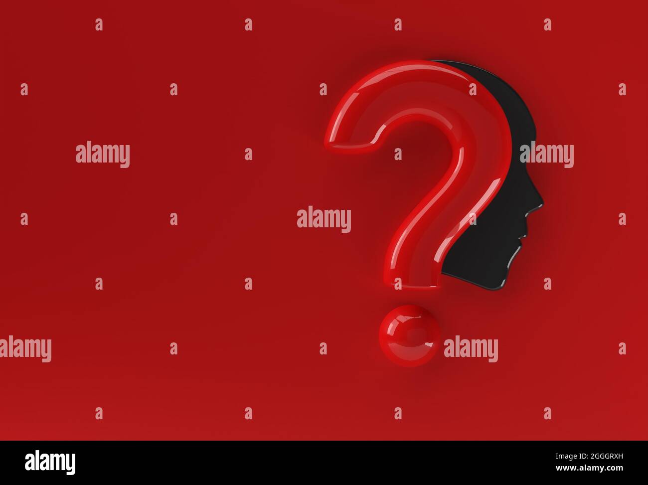 3d Render Question Mark with Human Face Icon illustration Design ...