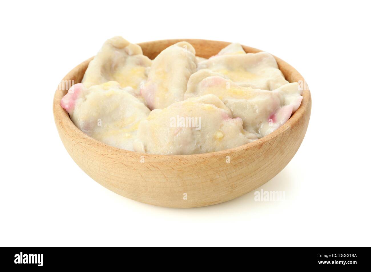 Bowl with pierogi with cherry isolated on white background Stock Photo ...