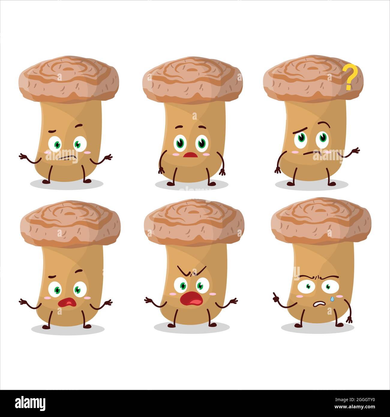 Cartoon character of woolly milkcap with what expression. Vector ...