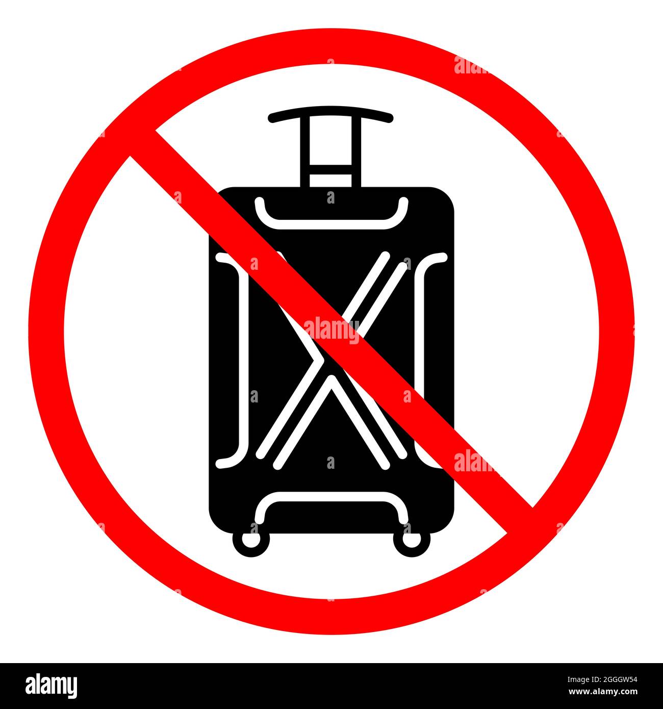 Baggage ban icon. No baggage sign. Suitcase is prohibited. Stop or ban ...