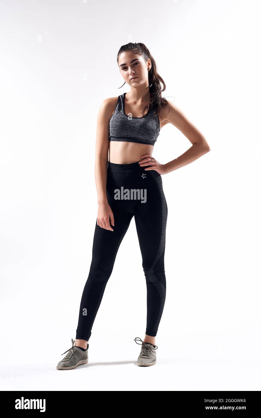 athletic woman slim figure posing workout Stock Photo - Alamy