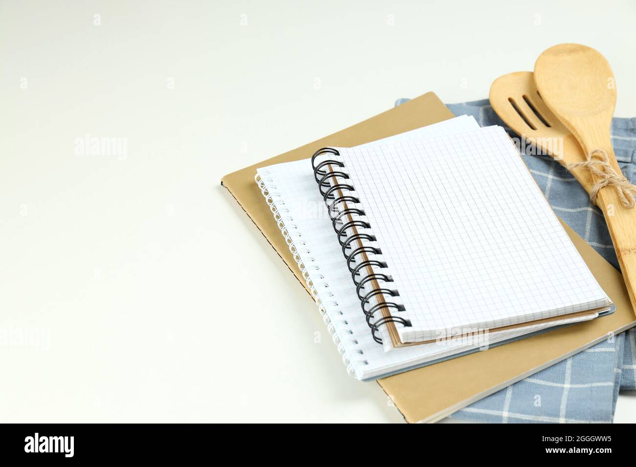 Concept of recipe on white background, space for text Stock Photo - Alamy