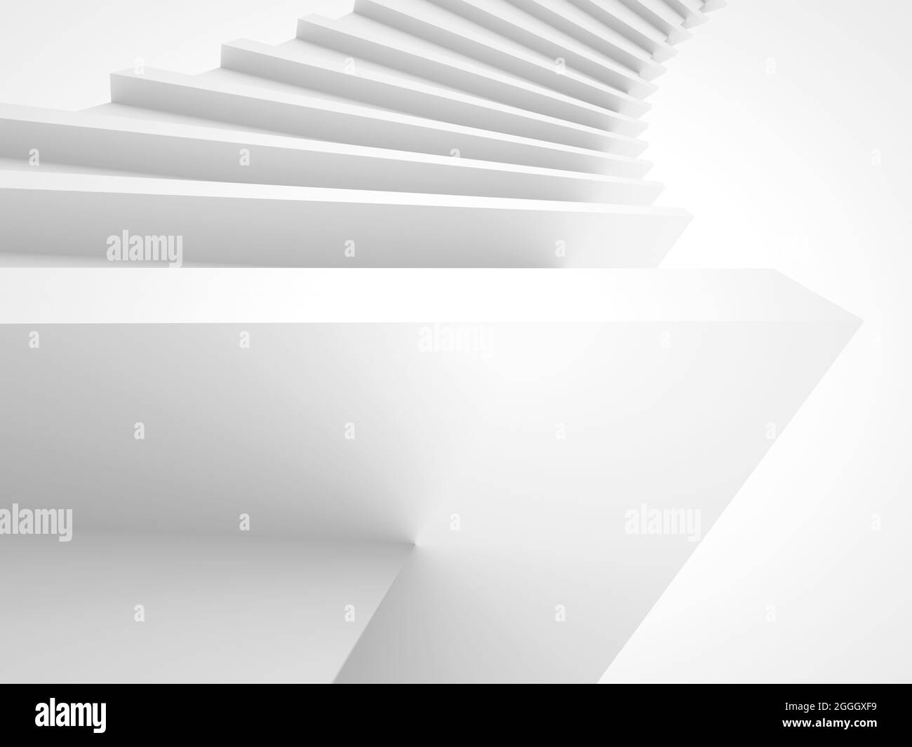 Abstract White Parametric Spiral Structure Triangular Helix Frame Over White Background 3d