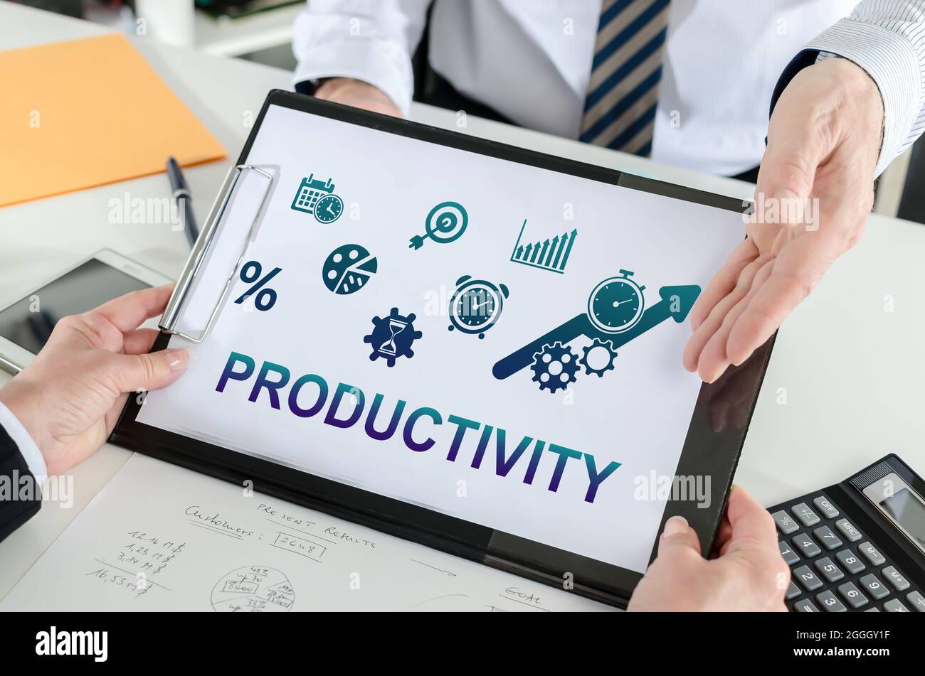 Productivity concept shown by a businessman Stock Photo - Alamy