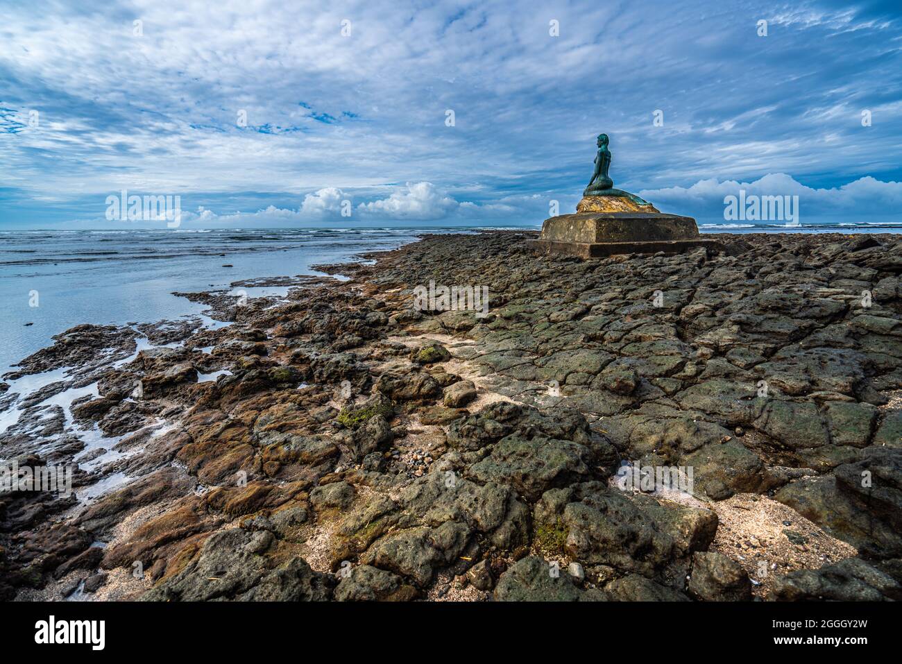 The famous mermaid statue called "La Sirena" created by a local ...