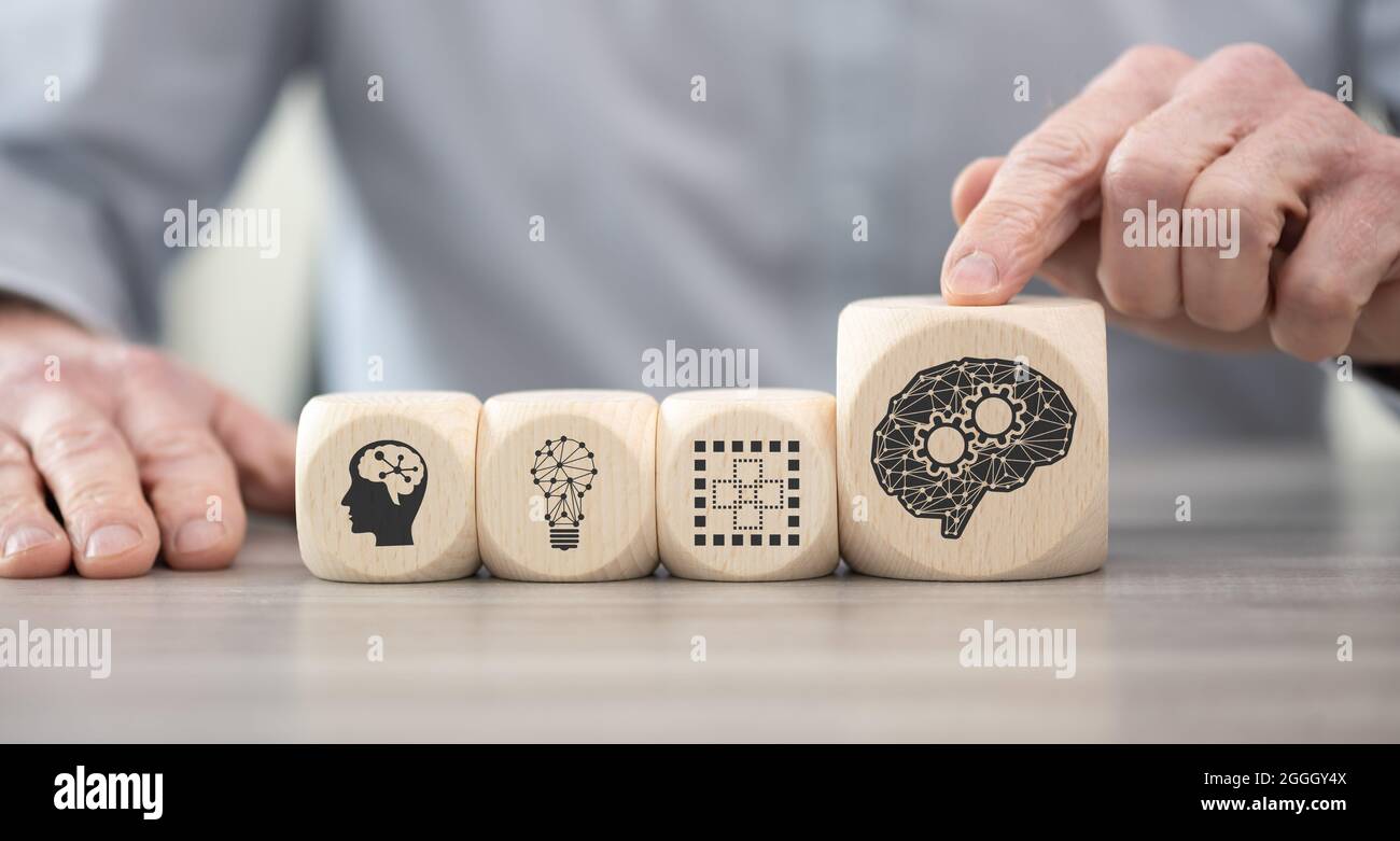 Wooden blocks with symbol of deep learning concept Stock Photo - Alamy