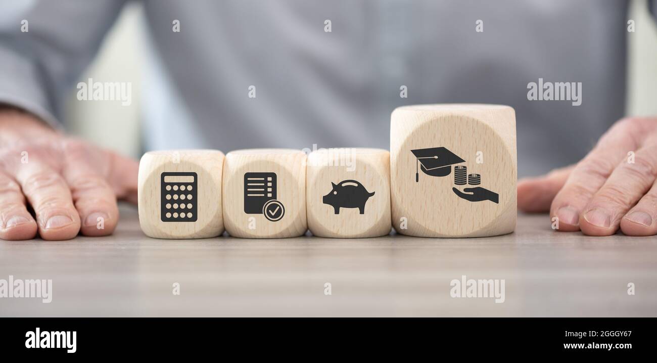 Wooden blocks with symbol of fafsa concept Stock Photo - Alamy