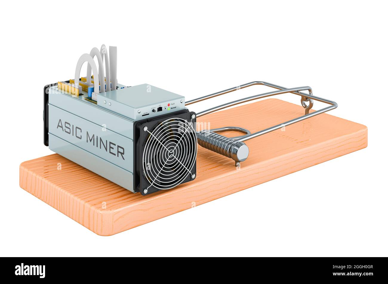 ASIC miner inside mousetrap, 3D rendering isolated on white background Stock Photo - Alamy